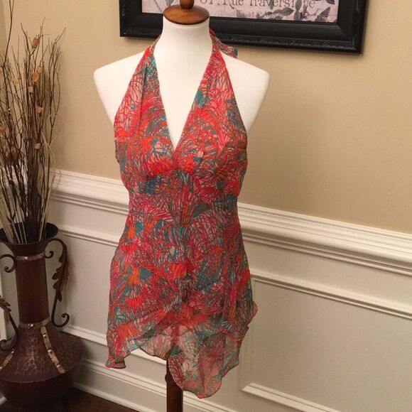 BCBGMaxAzria | Tops | Bcbg Maxazria 0 Silk Halter Top Sz S | Poshmark